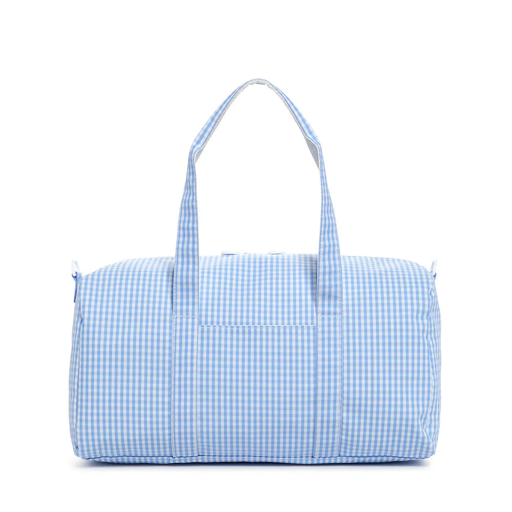 Weekender Duffel Bag Gingham Sky by TRVL Design | Lila & Hayes